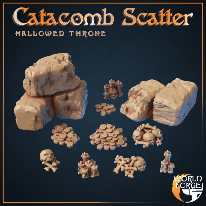 3D Printable Hallowed Throne - Catacombs Collection by World Forge Miniatures